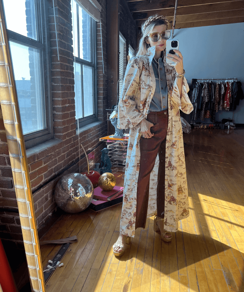 SAMPLE - Bell Sleeve Maxi Mod Dress - Chinoiserie – BURU