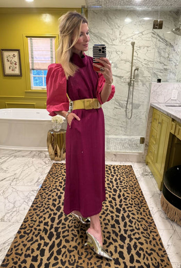 Tailored Maxi Mod Dress - Fuchsia Cable-knit – BURU