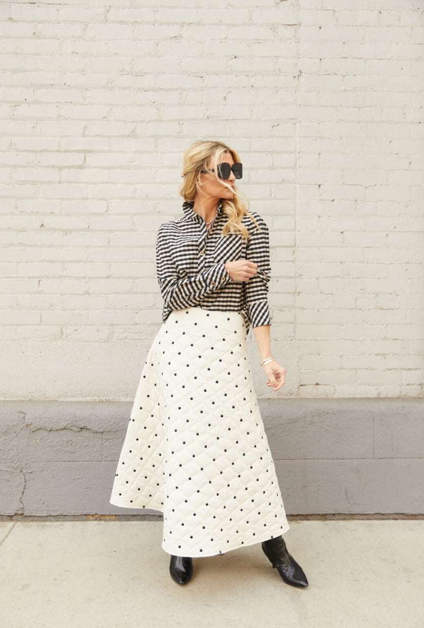 SAMPLE - The Aprés Skirt - Ivory Puffer – BURU